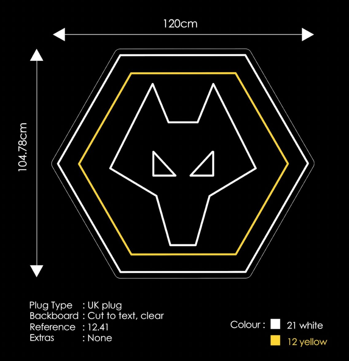 +44748829**** - Wolves FC logo – @NEONs.co.uk